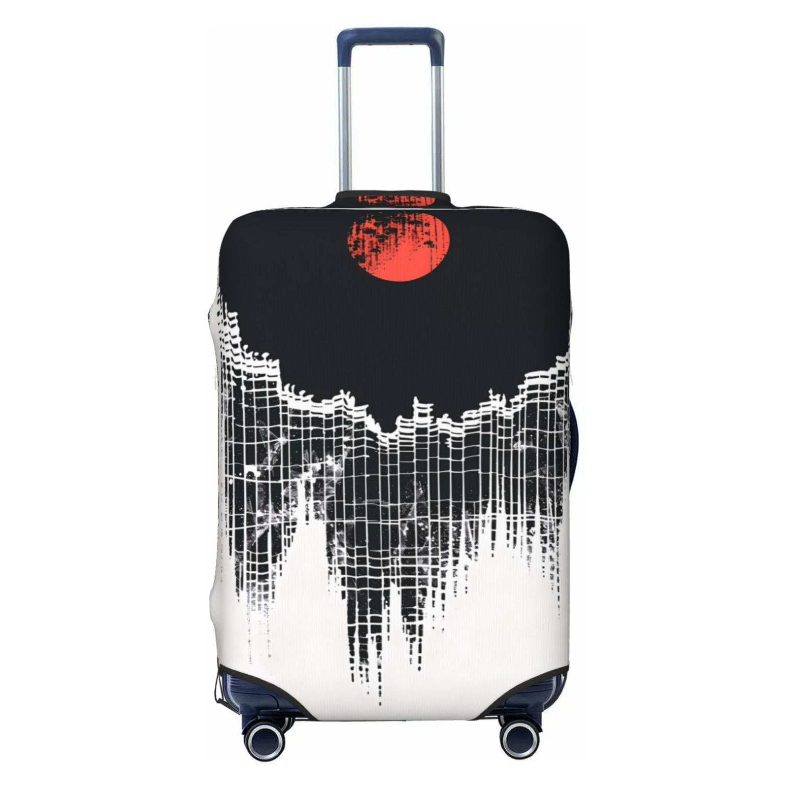 Abstract Red Sun Design Luggage Cover, Elastic Suitcase Cover Travel ...