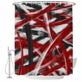 Abstract Red Waves Shower Curtain for Bathroom, Modern Minimalist Red ...