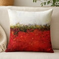 Abstract Red White Pillow Cover, One-Side Print Decorative Throw Pillow ...