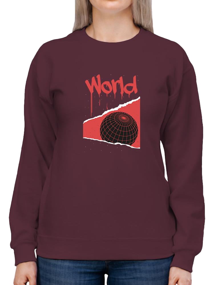 Abstract Red World Rave Style Sweatshirt Women -Image by Shutterstock ...