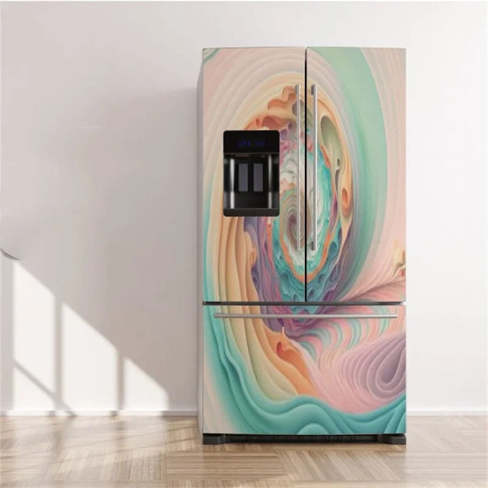 Abstract Refrigerator Stickers Swirl Black Hole Spatial Art Fridge ...