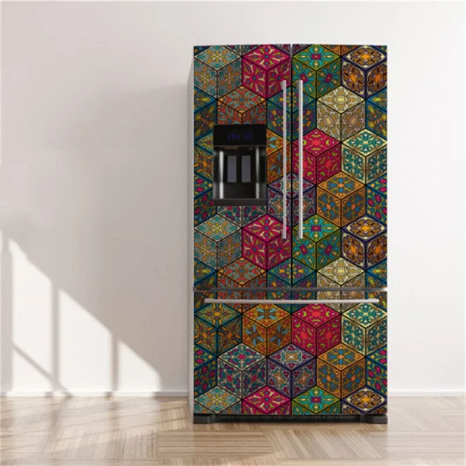 Abstract Refrigerator Stickers Swirl Black Hole Spatial Art Fridge ...