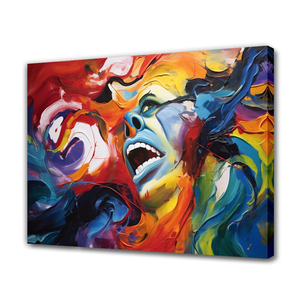 An Abstract Representation Of a Woman's Vibrant And Expressive Face ...