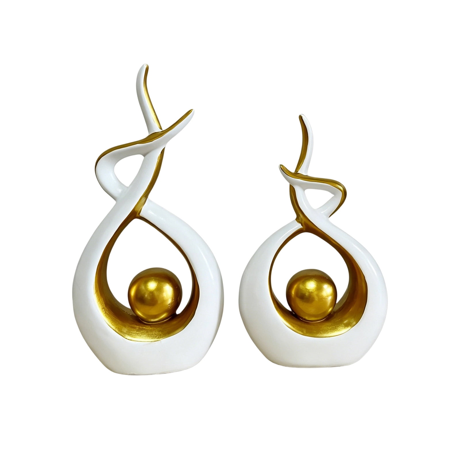 Abstract Resin Water Droplet Sculpture Set 2 Piece Modern Minimalist ...