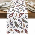 Abstract Retro Cotton Linen Table Runner Tribes Man Playing Music ...