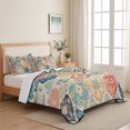 Abstract Retro Ethnic Flower Texture 3 Pieces Quilt Set,1 Quilt with 2 ...