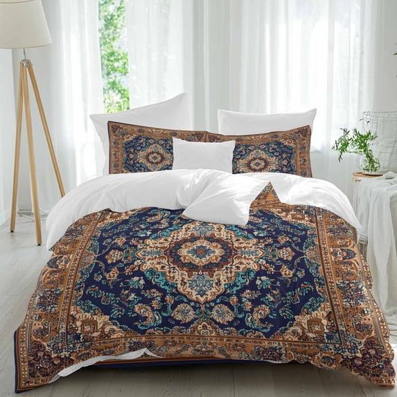 Abstract Retro Ethnic Pattern Soft Breathable Bedding Set with Pillow ...