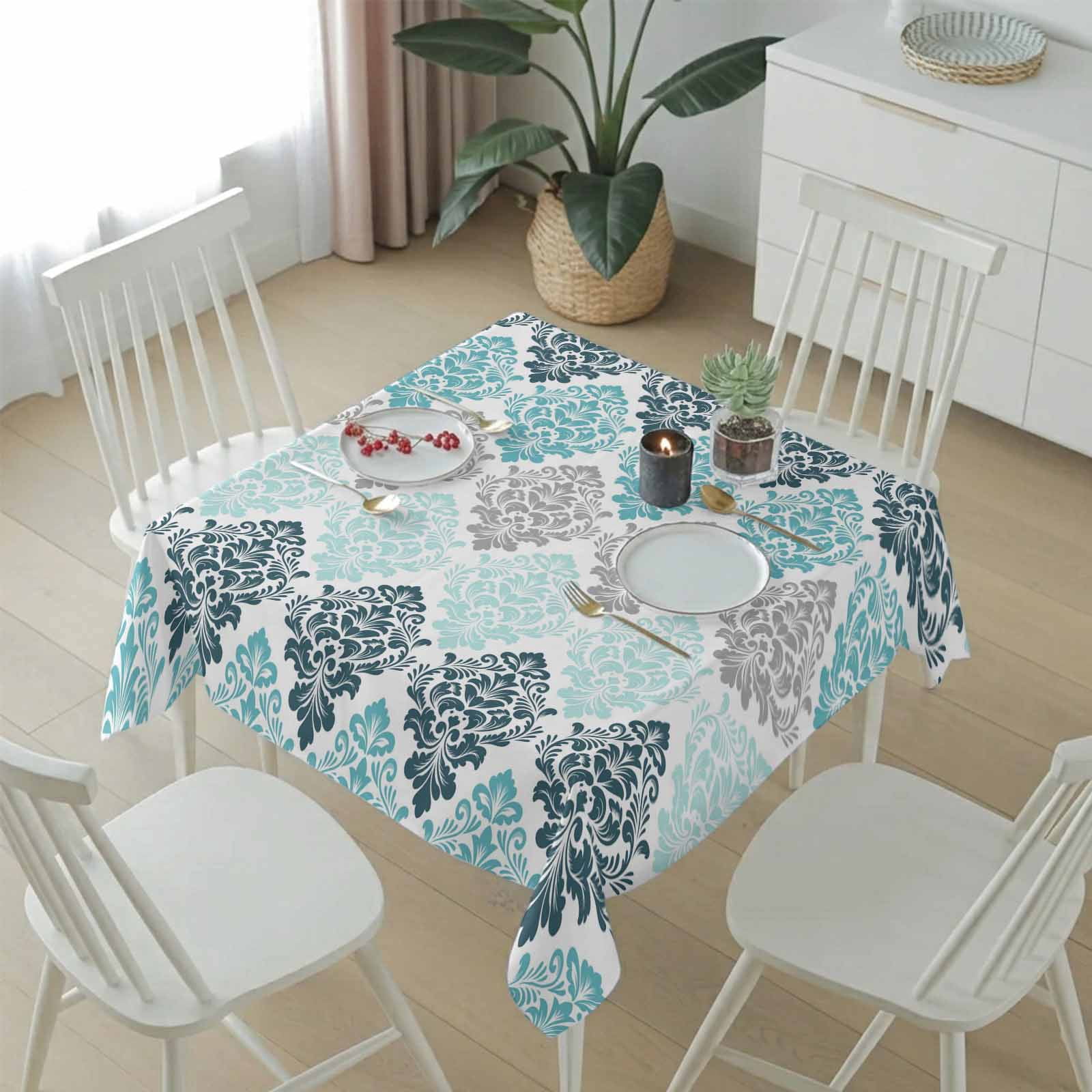 Abstract Retro Flower Texture Table Cloth 54x54in, Waterproof Square ...