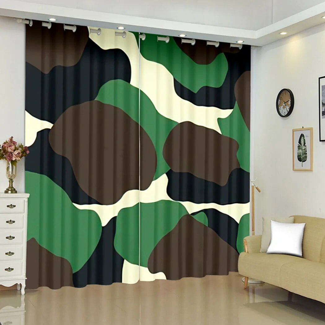 Abstract Retro Spots Of A Cow Print Curtain Black And White Pongee ...