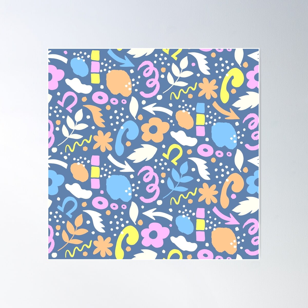 Abstract Retro Vibrant Pattern In Sherbet Orange, Mauve, Off White And ...