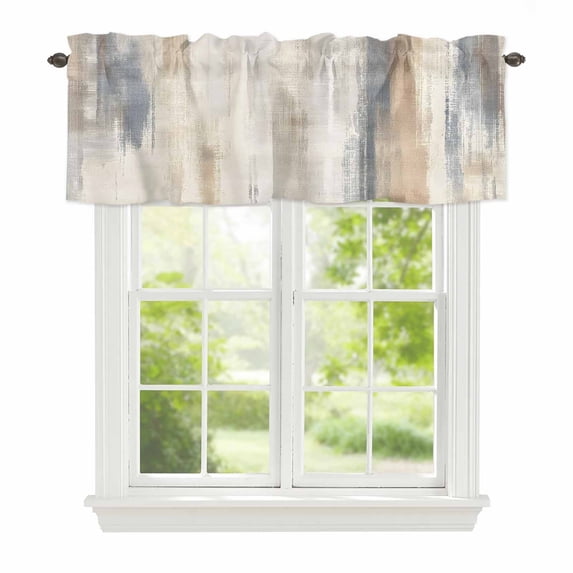 Abstract Retro Window Valance Curtain Mottled Ombre Texture Rod Pocket ...