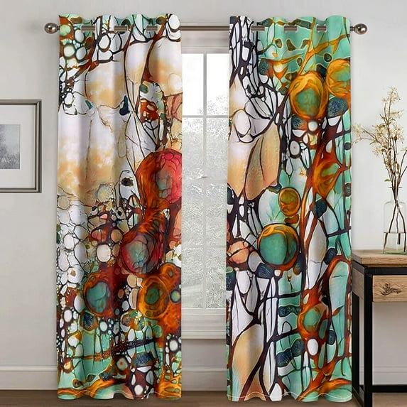 Abstract Rich color pattern 3D digital printed curtain living room ...