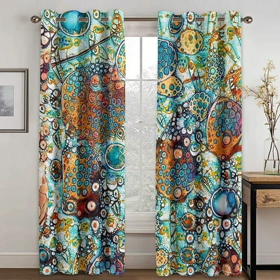 Abstract Rich color pattern 3D digital printed curtain living room Bedroom home 90g polyester ...
