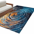 Abstract Ripples Area Rug 4x6 Washable Rug Non Slip Modern Art Orange ...