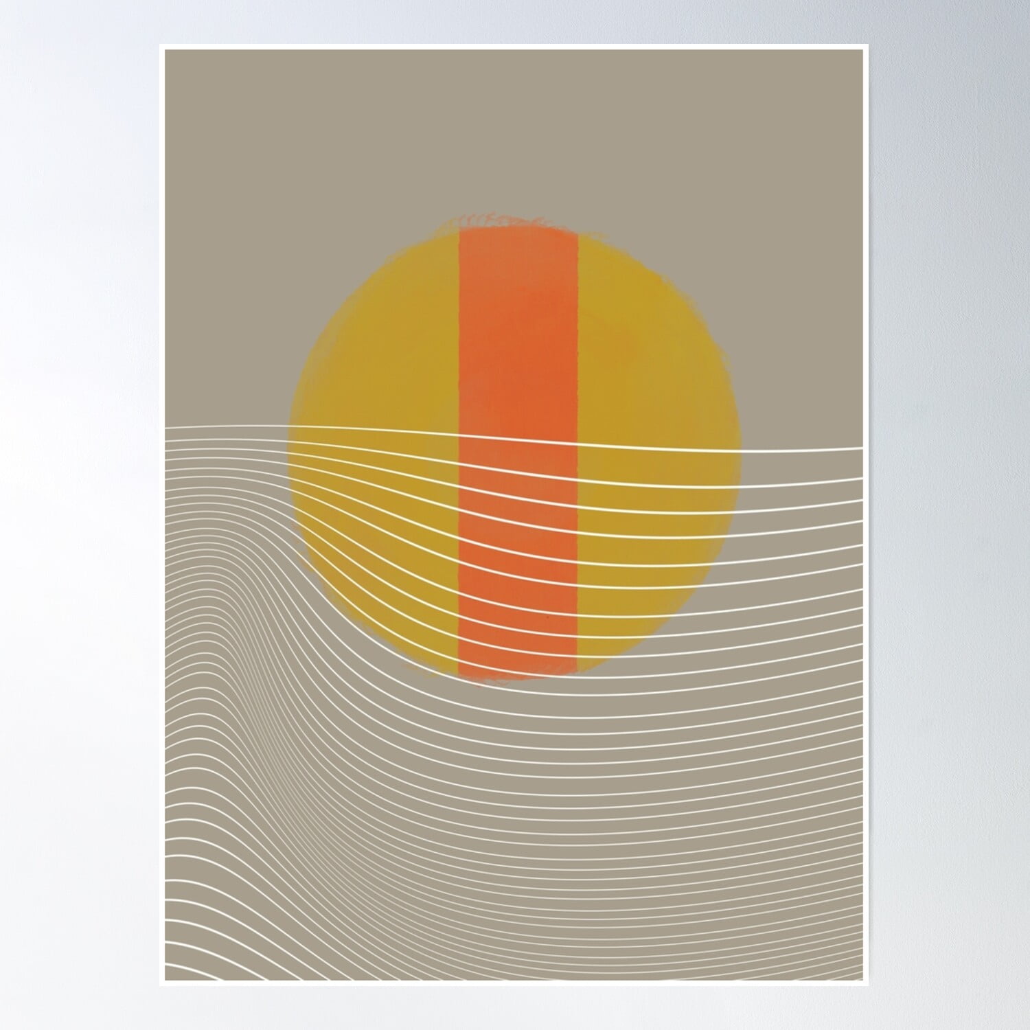 Abstract Rising Sun Poster Wall Art, Modern Wall Decor, 8x12 UNFRAMED ...