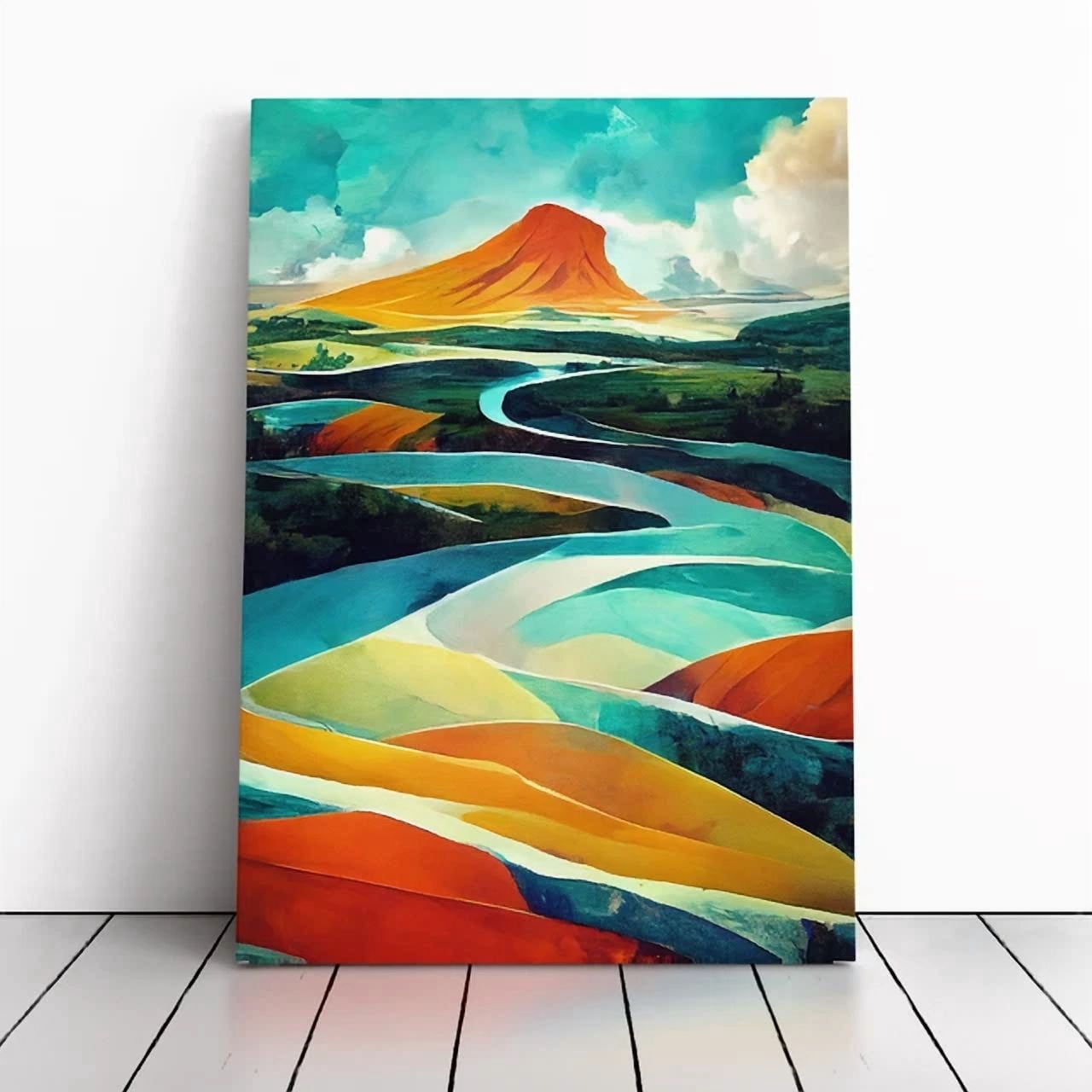 Abstract River Landscape No.1 Wall Art Print Art Home Decor Vintage ...