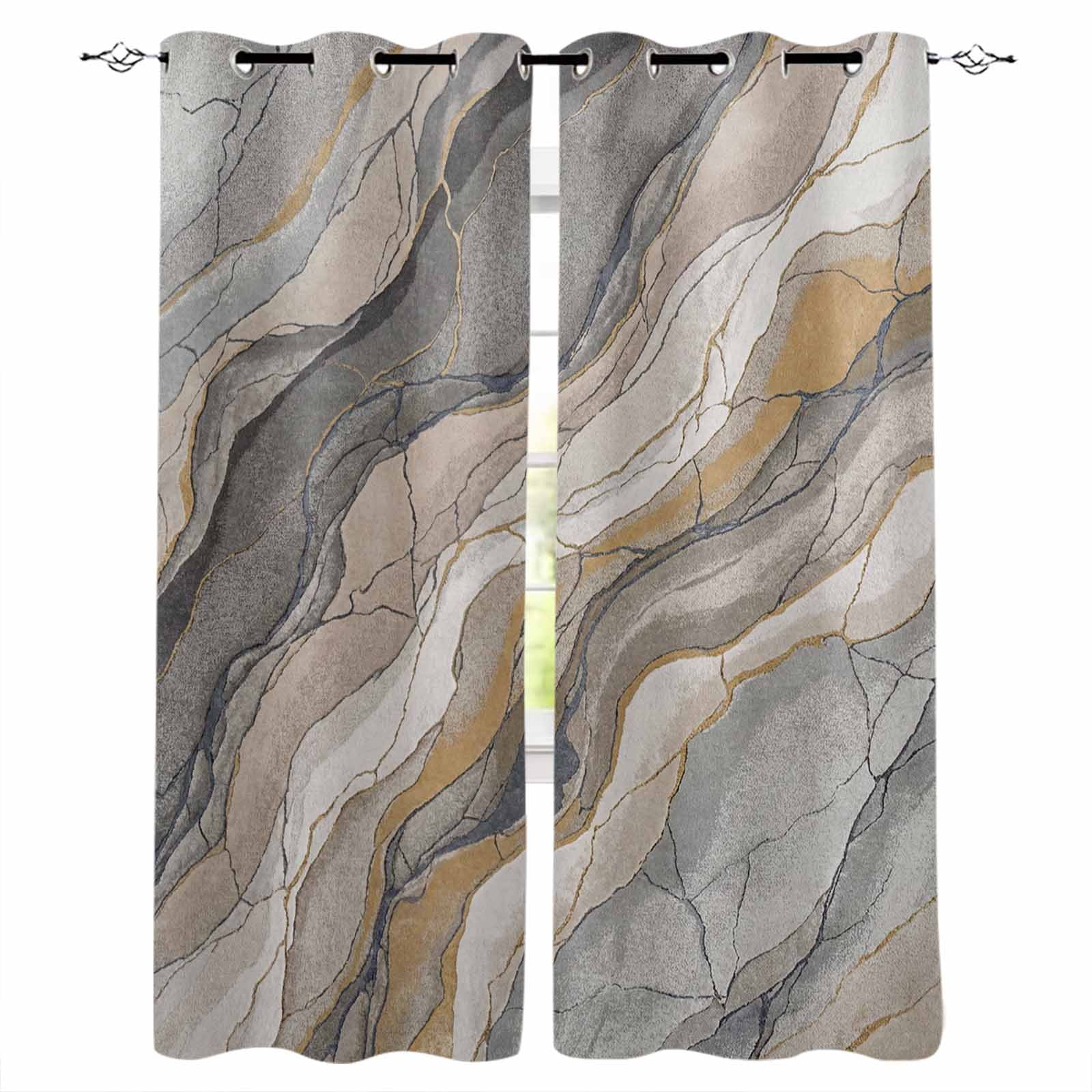 Abstract Rock Strata Blackout Curtains 63 Inch Length Industrial Style ...
