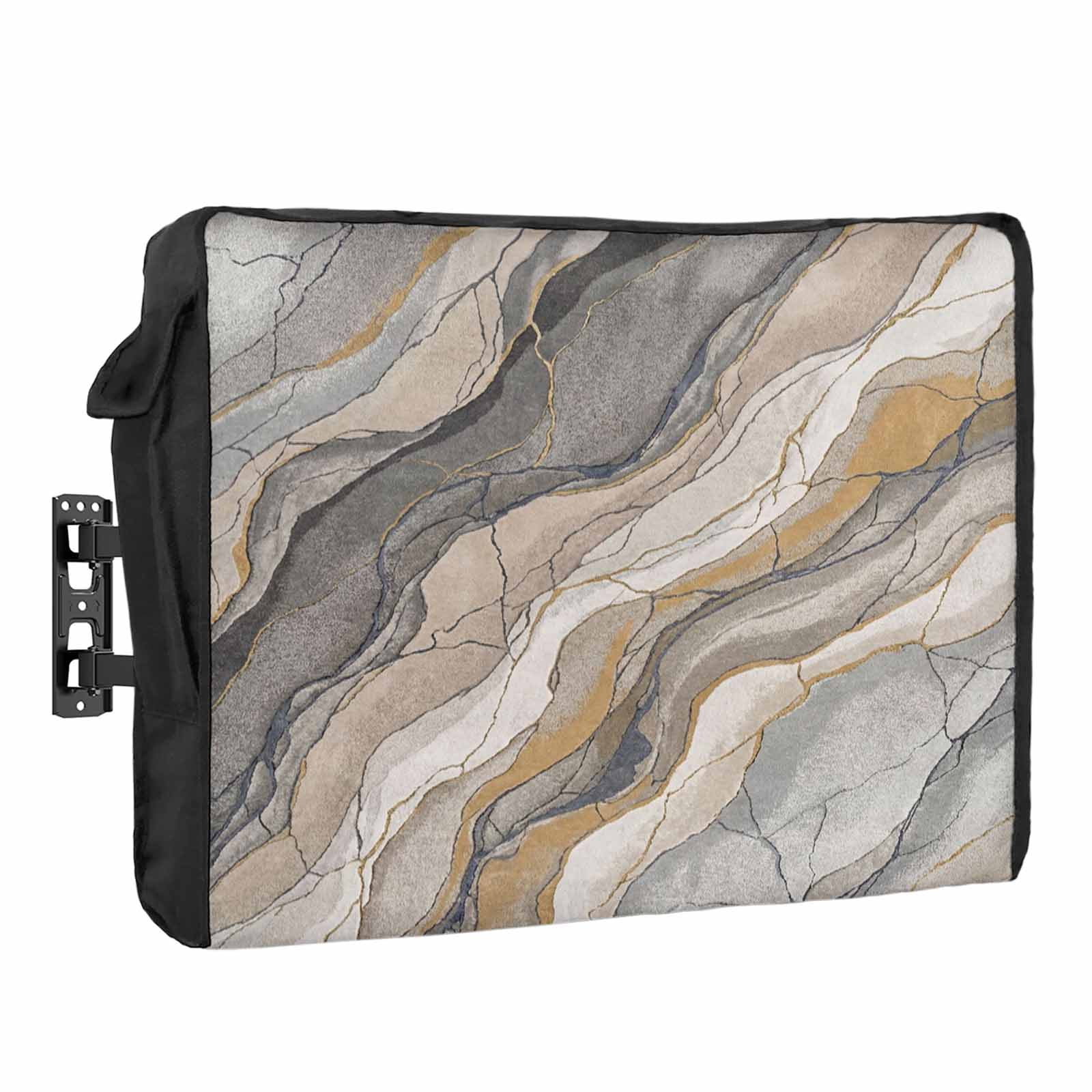 Abstract Rock Strata Outdoor TV Cover Industrial Style Layered Rock ...