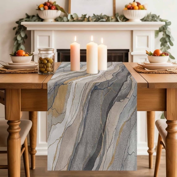 Abstract Rock Strata Table Runner, Industrial Style Layered Rock Strata ...