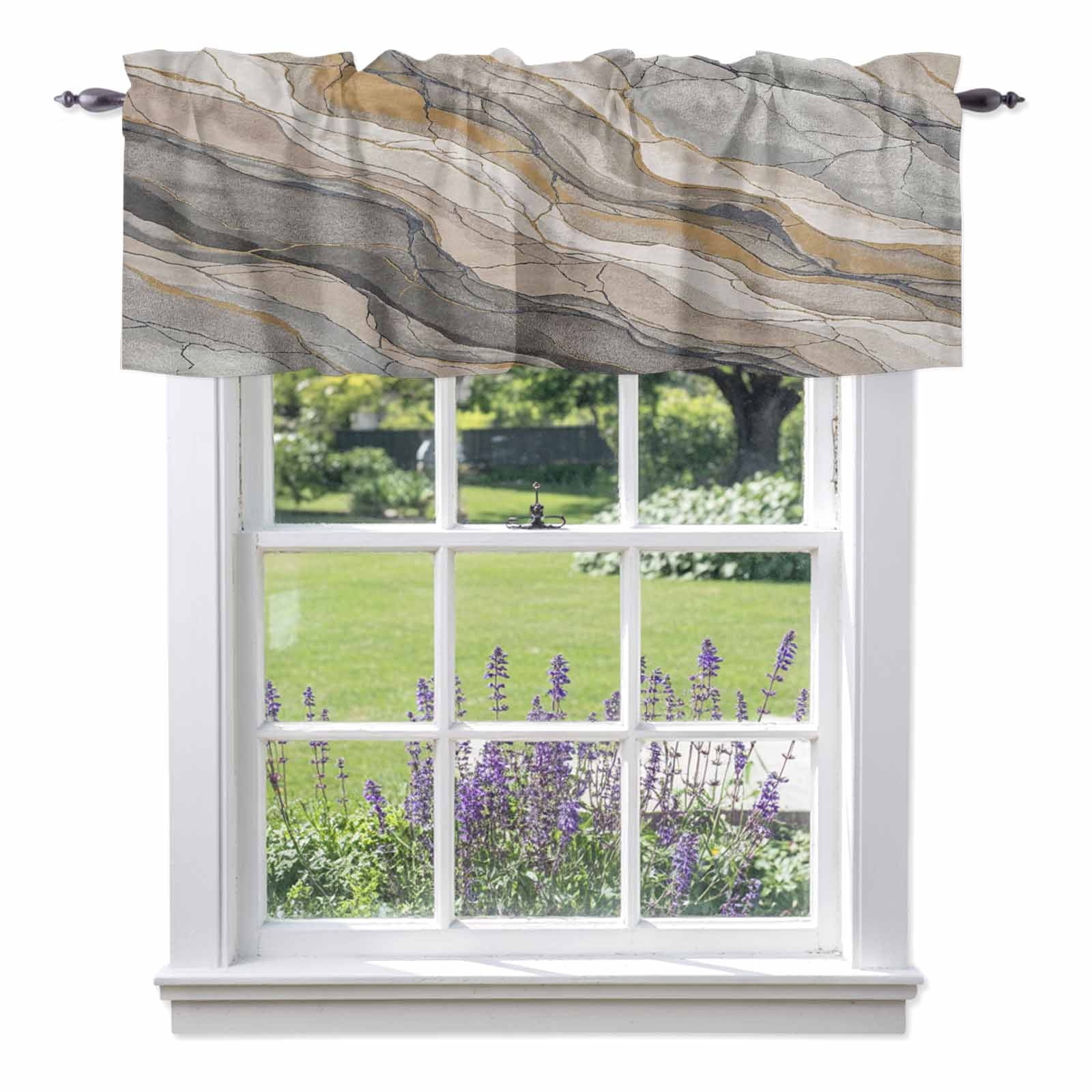 Abstract Rock Strata Valances for Windows Industrial Style Layered Rock ...