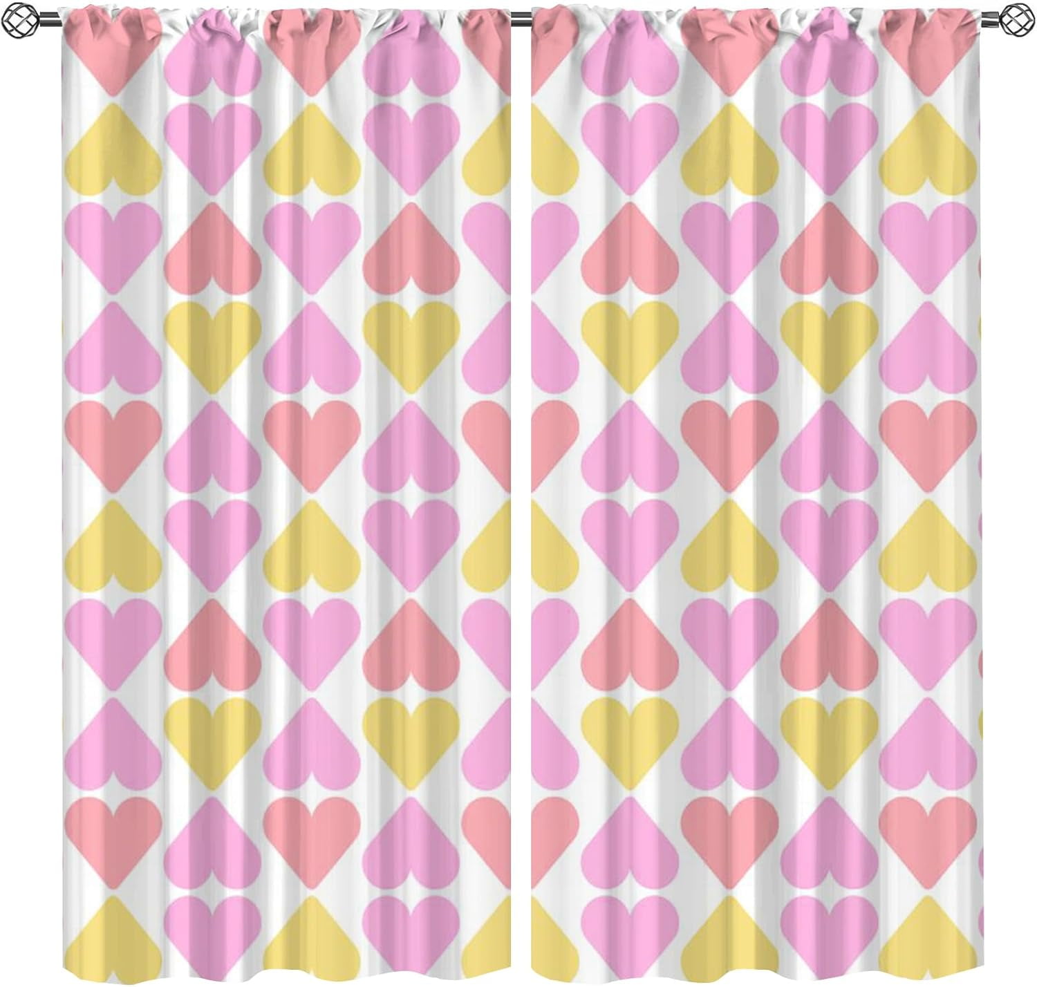Abstract Romantic Colorful Rod Pocket Blackout Curtains, Geometric ...