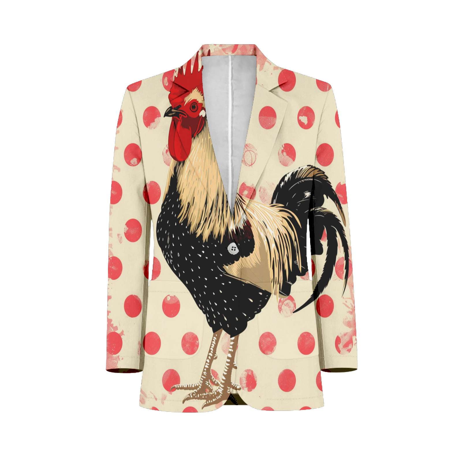 Abstract Rooster Polka Dots Customized Men's Suits full man Shawl ...