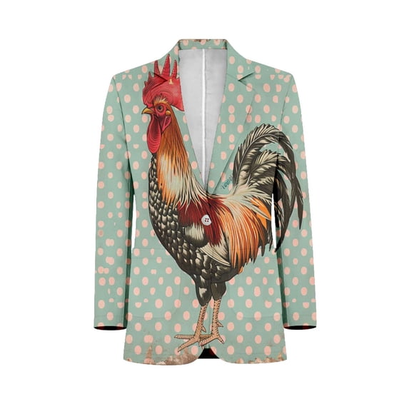 Abstract Rooster Polka Dots Men Blazers Slim Clothing Summer Jacket Man ...
