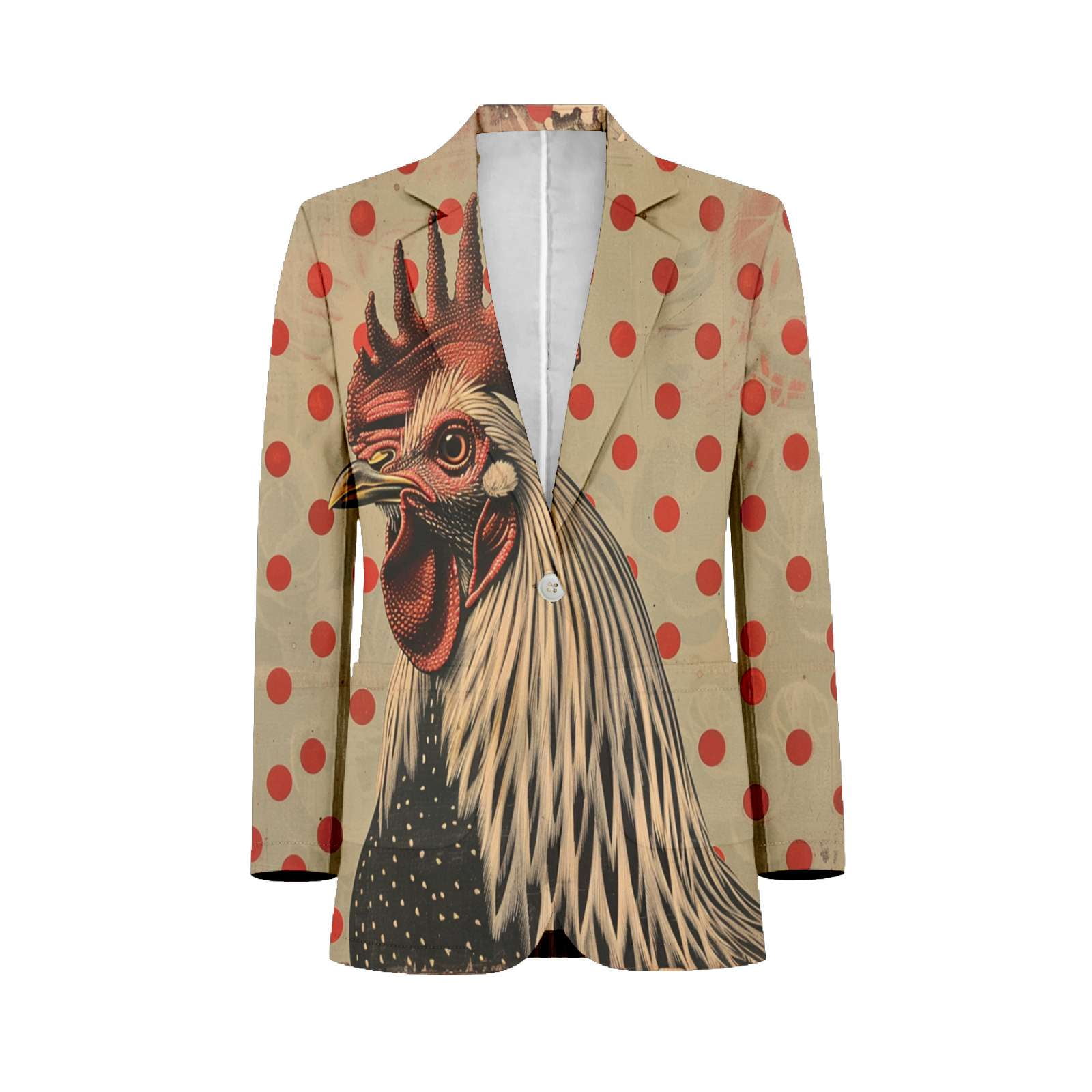 Abstract Rooster Polka Dots Men Blazers Slim Clothing Summer Jacket Man ...
