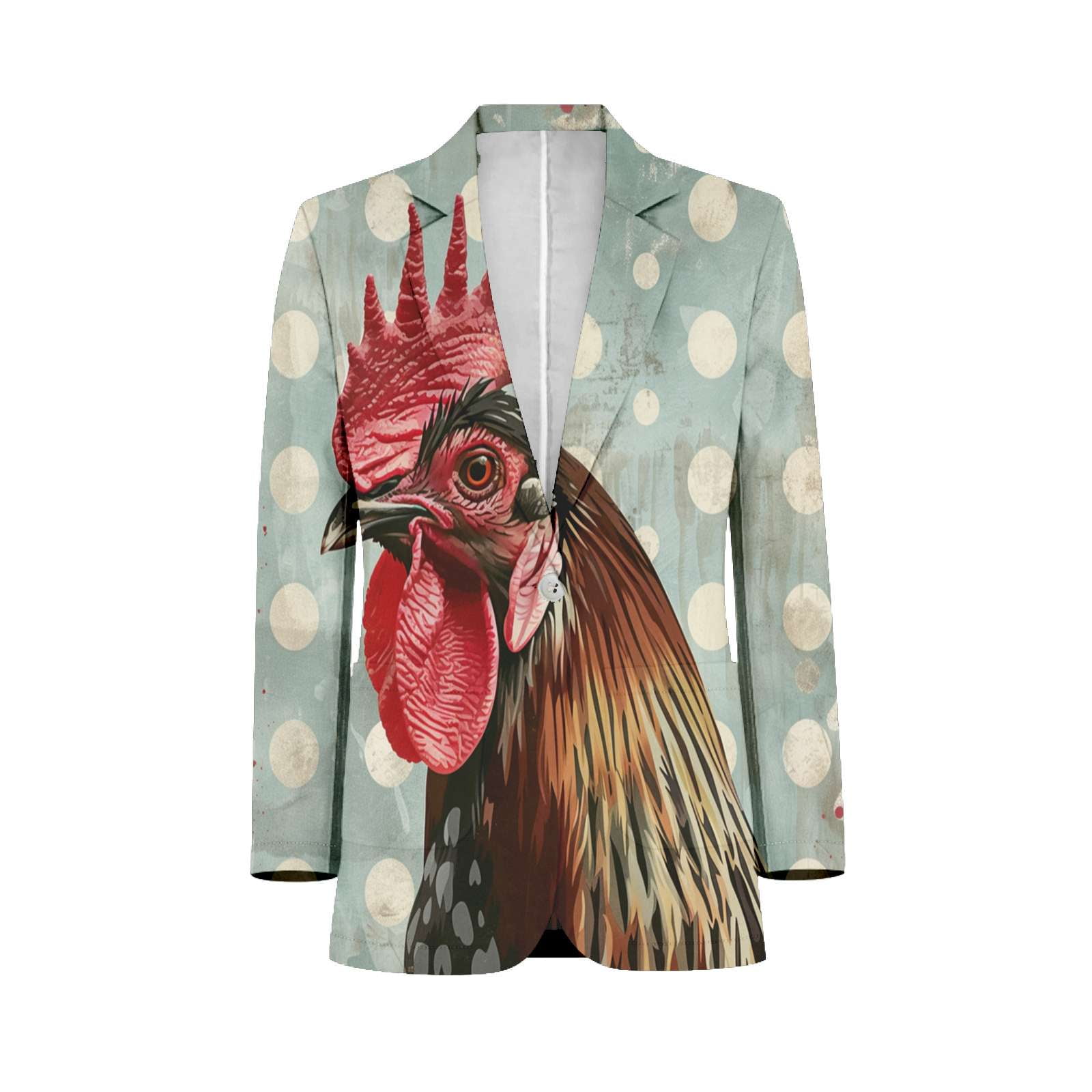 Abstract Rooster Polka Dots Men Blazers Slim Clothing Summer Jacket Man ...
