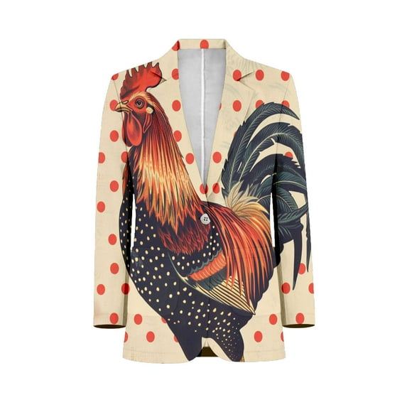 Abstract Rooster Polka Dots Men Blazers Slim Clothing Summer Jacket Man ...