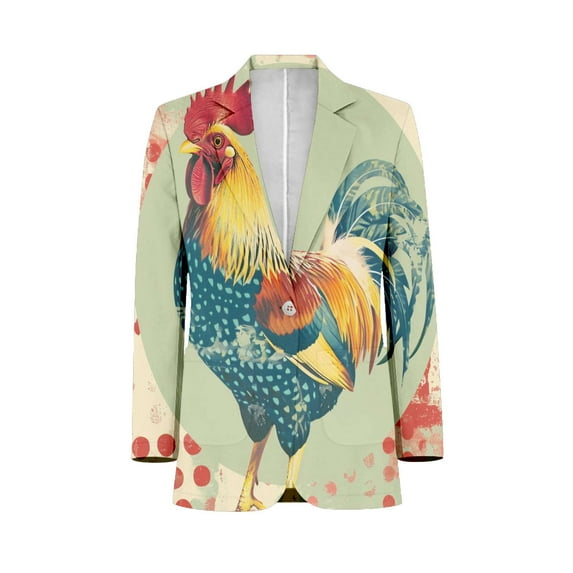 Abstract Rooster Polka Dots Men Blazers Slim Clothing Summer Jacket Man ...