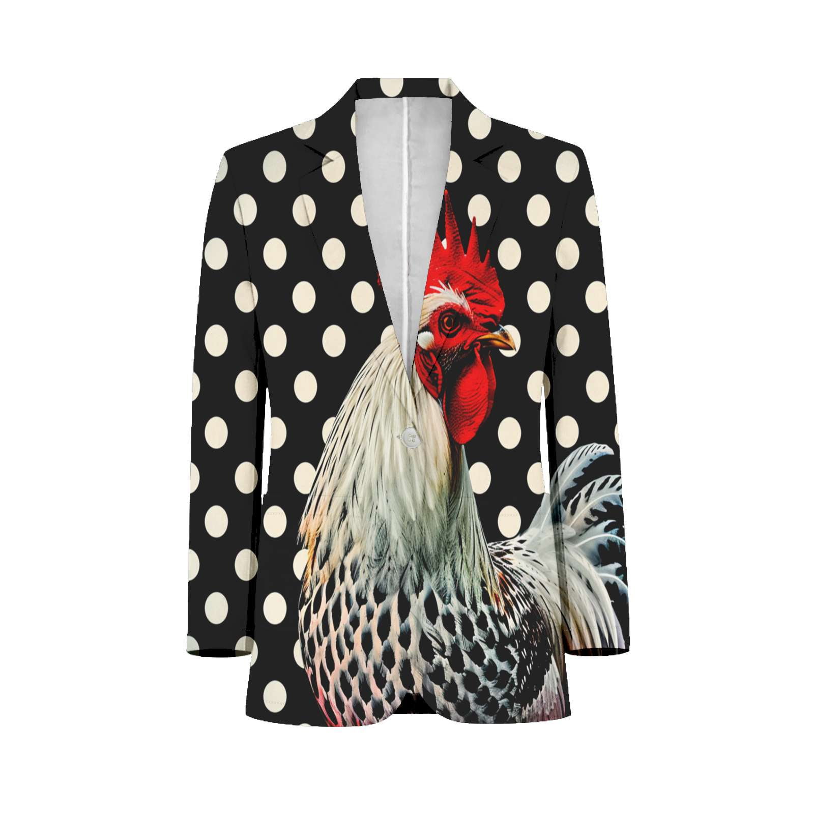 Abstract Rooster Polka Dots Mens Suits Shawl Collar Slim Fit Suit Mens ...