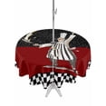 Abstract Round Outdoor Tablecloth with Umbrella Hole Cartoon Style Chef ...
