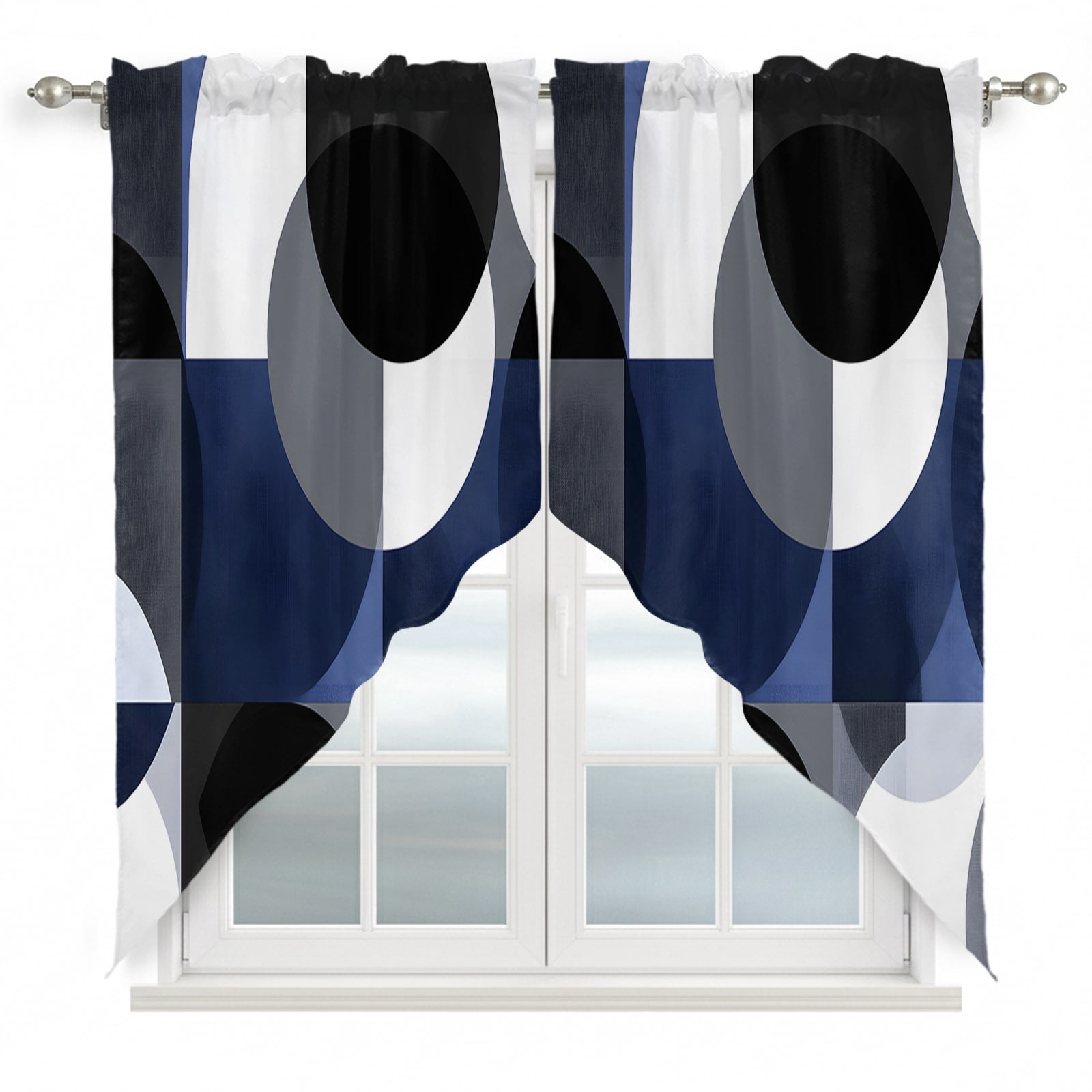 Abstract Round Swag Valances for Windows 63 inches Long, Visual Art ...