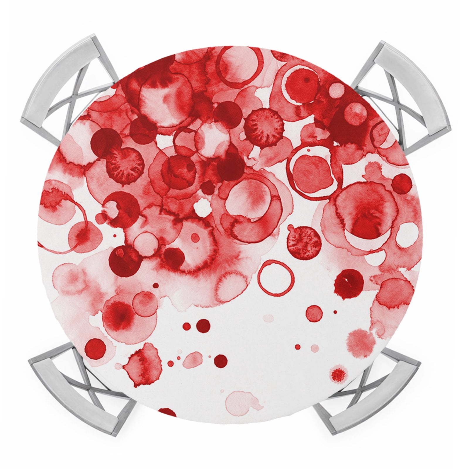 Abstract Round Table Cover, Red Gradient Watercolors Ink Points ...