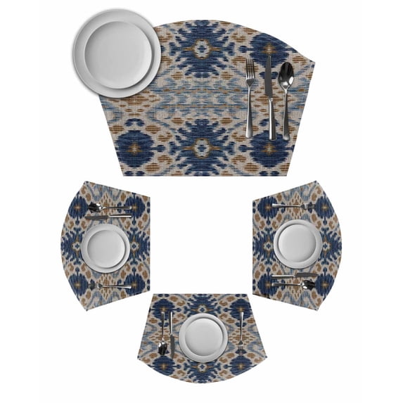 Abstract Round Table Placemats Set of 2 Wedge Placemats, Contemporary ...