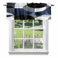 Abstract Round Valances for Windows, Visual Art Blue Black Square ...