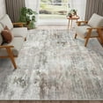 Abstract Rug 5x7 Machine Washable Area Indoor Pink Grey Low Pile Non ...