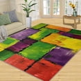 Abstract Rugs for Bedroom, Oil Painting Area Rug, Color Blocks Rugs for ...