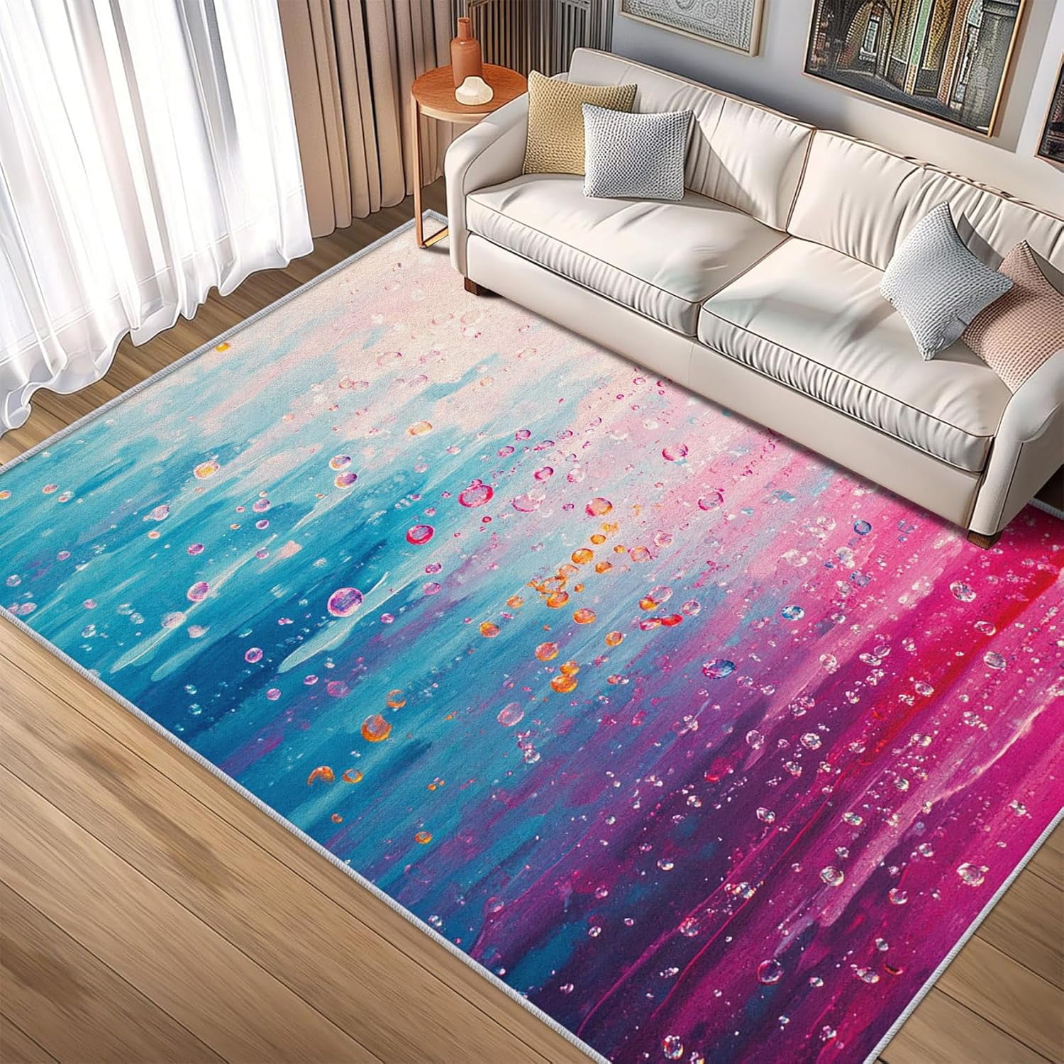Abstract Rugs for Living Room, Art Colorful Art Pattern Design Area Rug ...