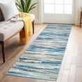 Abstract Runner Rug 2x6, Blue Washable Hallway Runner Rug Non-Slip ...