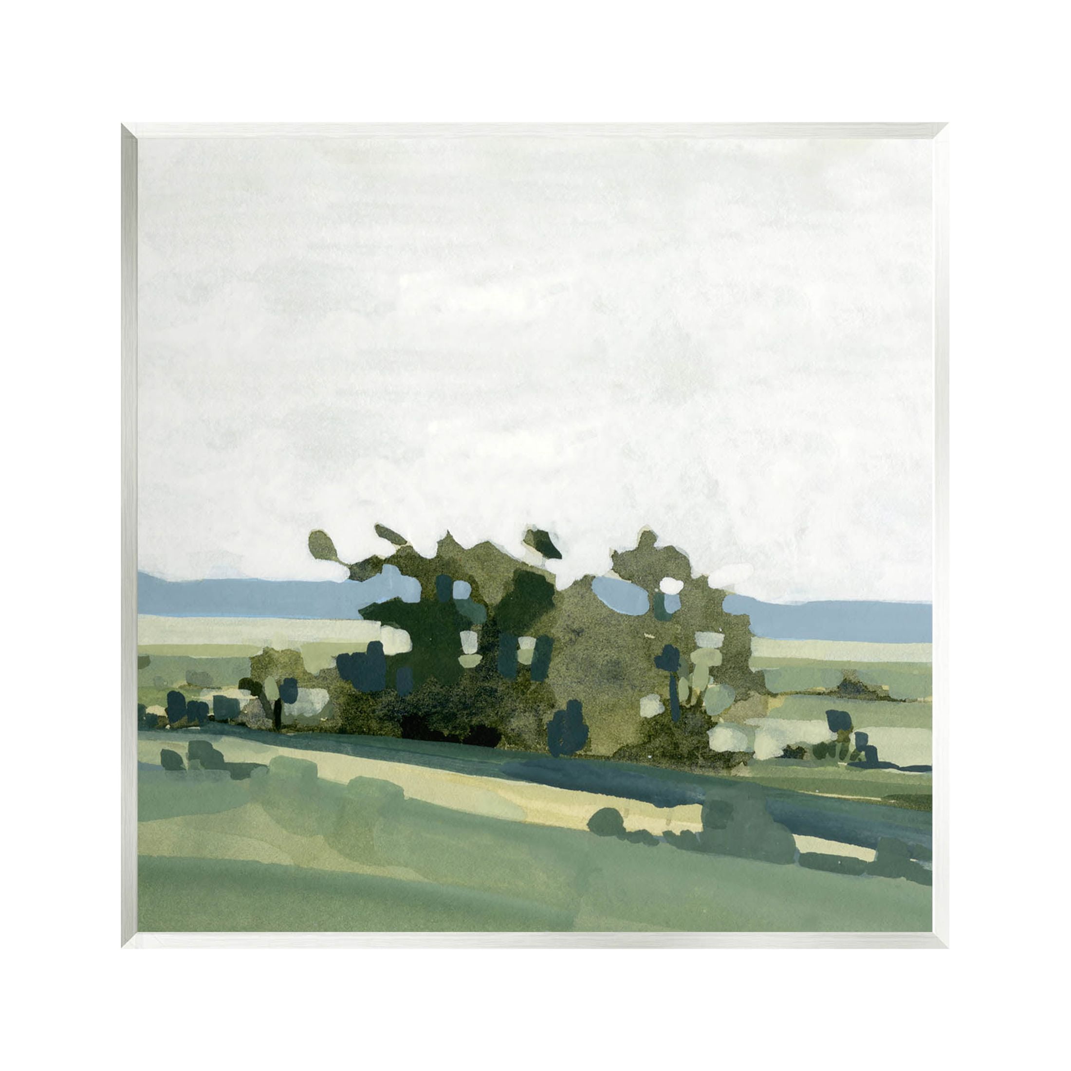 Abstract Rural Grove Distant Mountains Landscape Painting Unframed Art ...