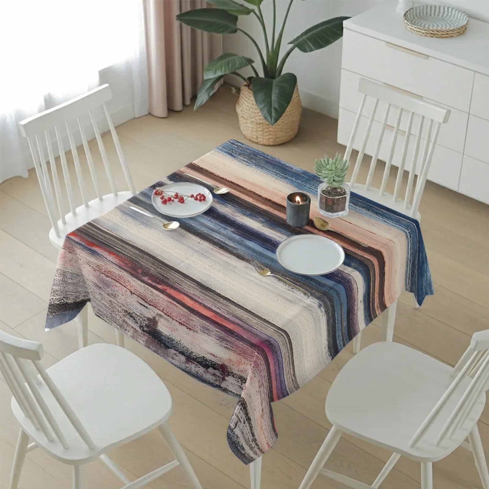 Abstract Rustic Striped Texture Table Cloth 54x54in, Waterproof Square ...