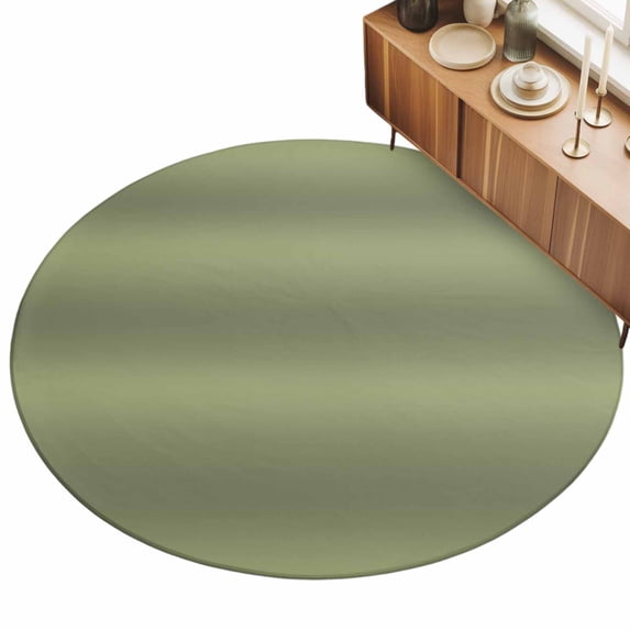 Abstract Sage Green Area Rugs 5' (Round) Minimalist Forest Green Ombre ...