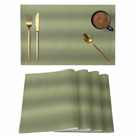 Abstract Sage Green Cotton Linen Placemats Set of 6, Minimalist Forest ...
