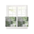 Abstract Sage Green Grey Short Blackout Curtains 30 Inch Long,Vintage ...