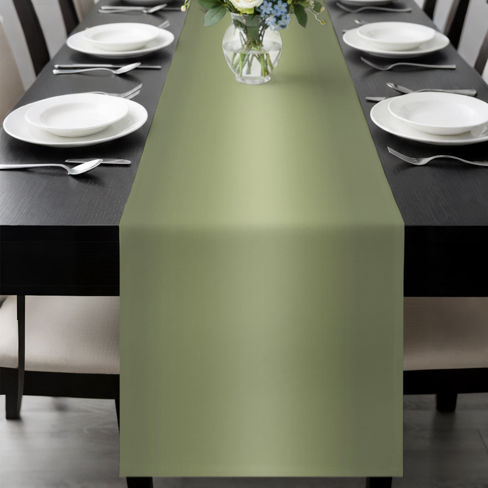 Abstract Sage Green Ombre Table Runner 70 Inches Long,Kitchen Dining ...