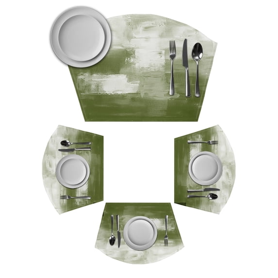 Abstract Sage Green Round Table Placemats Set of 2 Wedge Placemats ...
