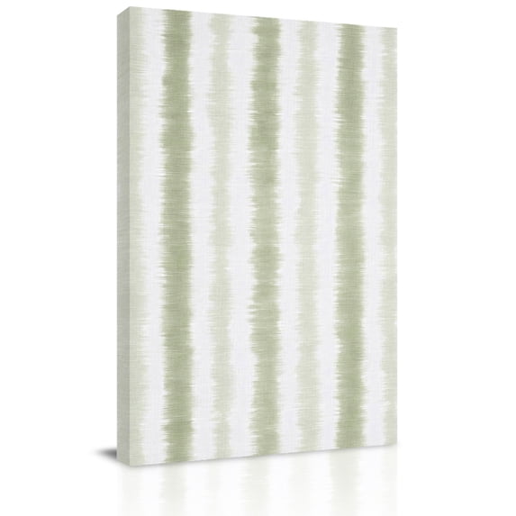 Abstract Sage Green Stripes Canvas Wall Art for Living Room, Rustic ...