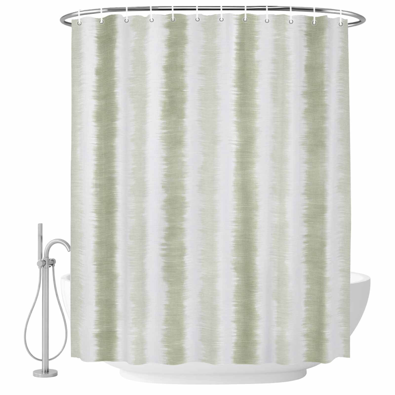 Abstract Sage Green Stripes Shower Curtain for Bathroom, Rustic ...
